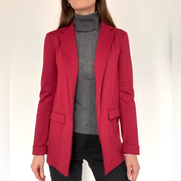 Forever 21 | Jackets & Coats | Nwot Forever 2 Dark Red Open Blazer ...